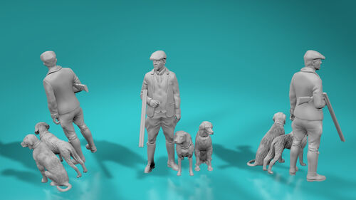 EMP3D 99204689-72 Myśliwy z Dwoma Psami - Stojący