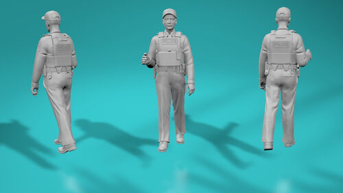 EMP3D 99204735-35 Akcja Policyjna - Policjant Trzymający Aresztanta