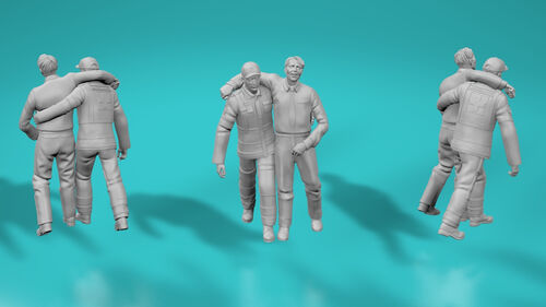 EMP3D 99204743-72 Ratownik Prowadzący Rannego Mężczyznę