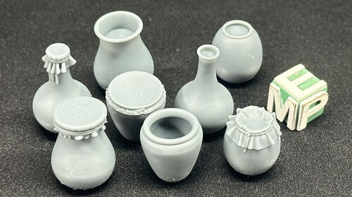 EMP3D 25090148 Zestaw dużych ceramicznych naczyń (dzbany, amfory) - 8 sztuk