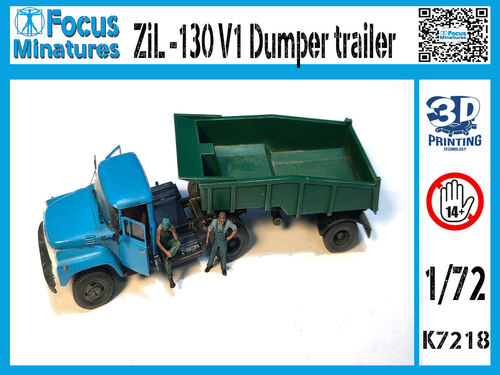 FOCUS MINIATURES K7218 Zil-130 V1 Dumper Trailer