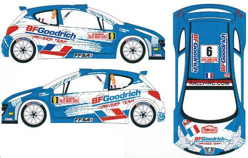 Dominomodel 24KIT12 PEUGEOT 207 S2000 MONTE CARLO 2009 OGIER