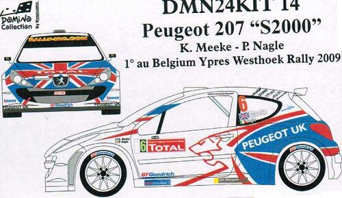 Dominomodel 24KIT14 PEUGEOT 207 S2000 YPRES 2009 MEEKE