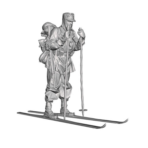 3d Scale Model Universe 35F028 German WW2 Mountain Trooper with Cross-Country Skies