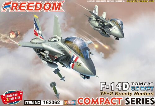 Freedom Model Kits 162062 Grumman F-14 D Tomcat - VF-2 Bounty Hunters (Compact Series)