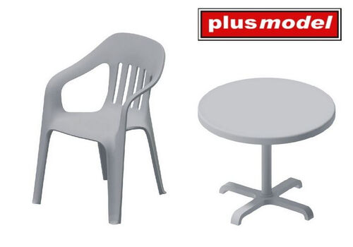 Plus Model DP3074 Plastic Chairs and Table (3D-Printed)