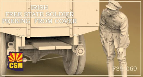 Copper State Models F35-069 Irish Free State Soldier Peeking from Cover (1 Figure / 3D-Printed)