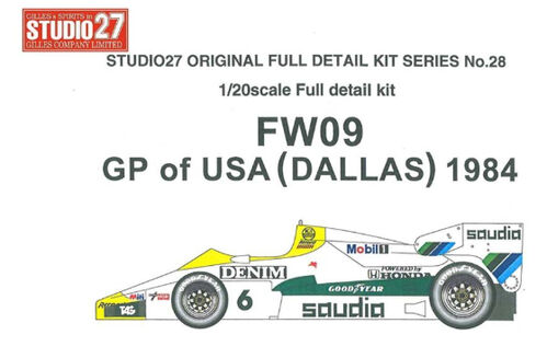 Studio 27 DX2028 Williams FW09 - GP USA (Dallas) 1984 Full Detail Kit