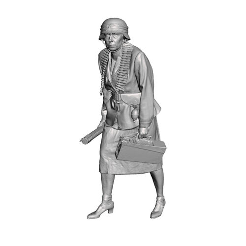 3d Scale Model Universe 16F020 Polish WW2 Home Army (Armia Krajowa - AK) Auxiliary Female Machine Gun Crew Member