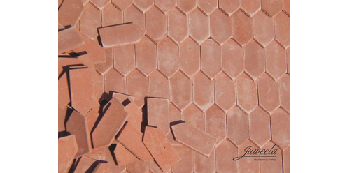 Juweela 23459 Roof Tiles Flat Bricks "Gothic Style" - Medium Brick-Red (500 pcs)