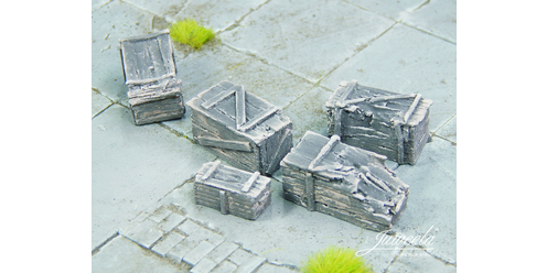 Juweela 24202 Old Wooden Boxes Small - Dark (10 pcs)
