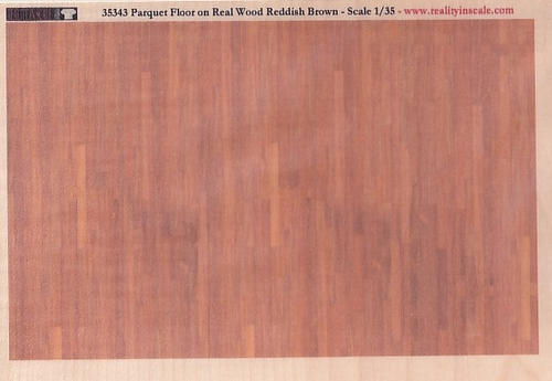 Reality in Scale 35343 Parquet Floor on Real Wood Reddish Brown - A5 Sheet
