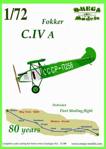 Omega Models 72396 Fokker C.IV A Dobrolet - First Mailing Flight (Soviet Union)
