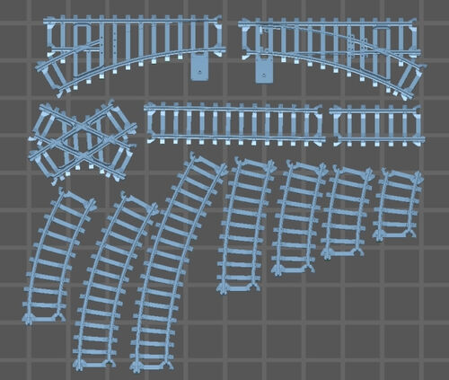 Peddinghaus-Decals 72F317 Railway Tracks Curved and Straight for Narrow Gauge (3D-Printed)