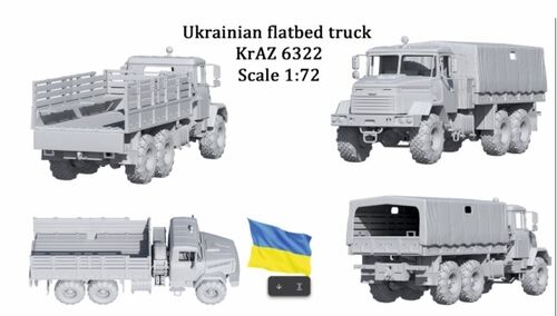 Peddinghaus-Decals 72Y003 Ukrainian Flatbed Truck KrAZ 6322