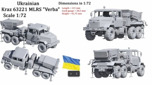 Peddinghaus-Decals 72Y010 Ukrainian KrAZ 63221 MLRS Verba