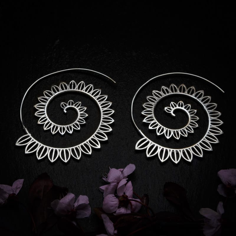 BIG SPIRALS Silver Plated Earrings