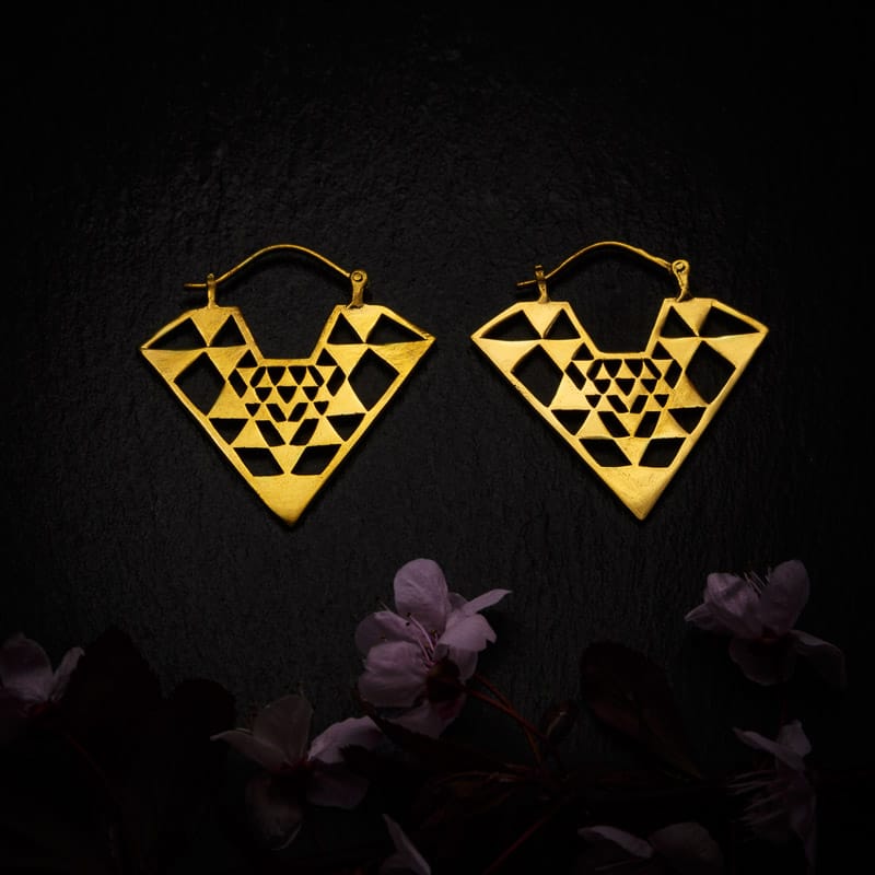 DIAMOND Brass Earrings