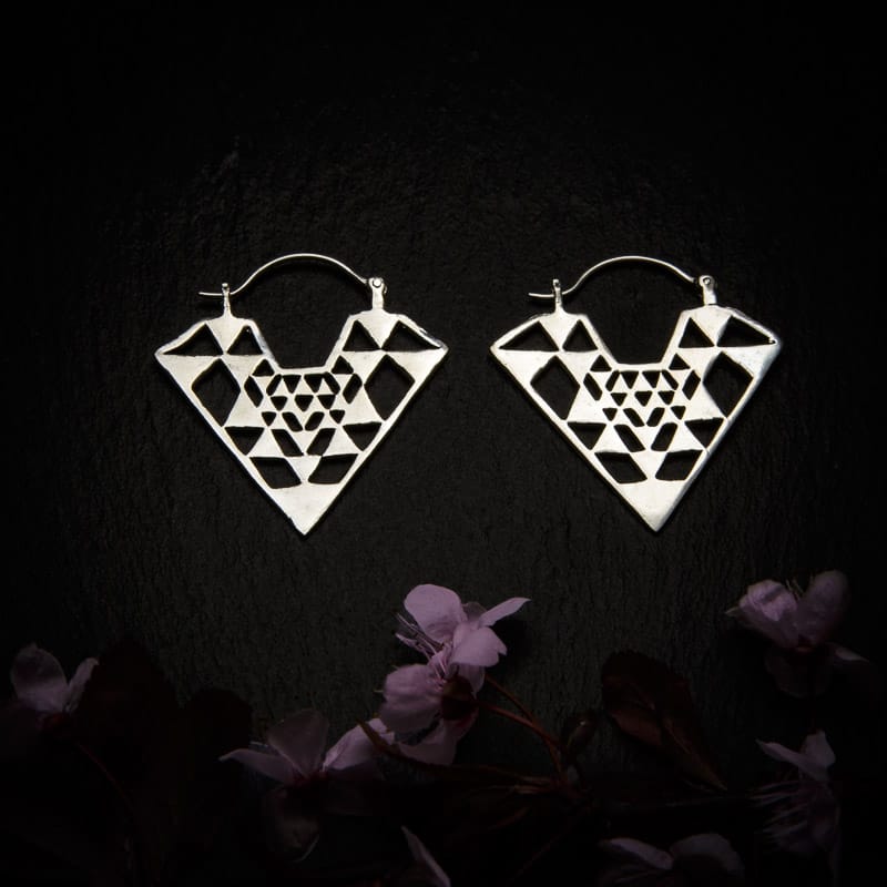 DIAMOND Silver Plated Earrings