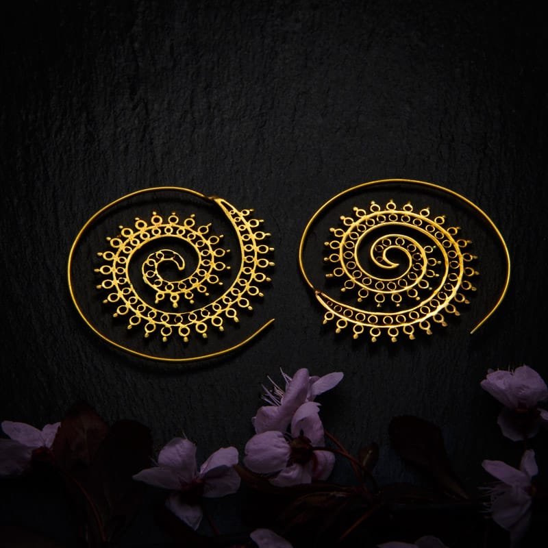 FUNKY Spirals Brass Earrings