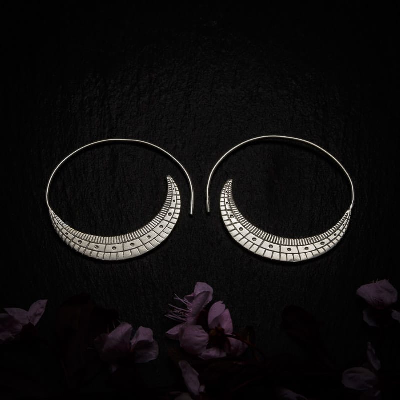 NEW MOON SPIRALS Silver Plated Earrings