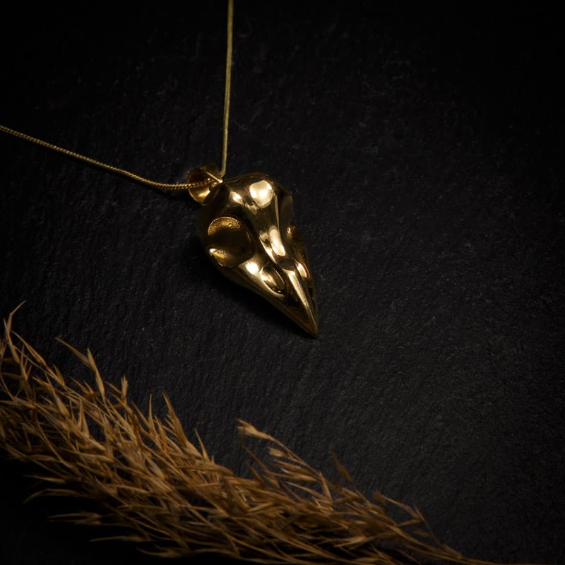 BIRDSKULL Brass Pendant Necklace