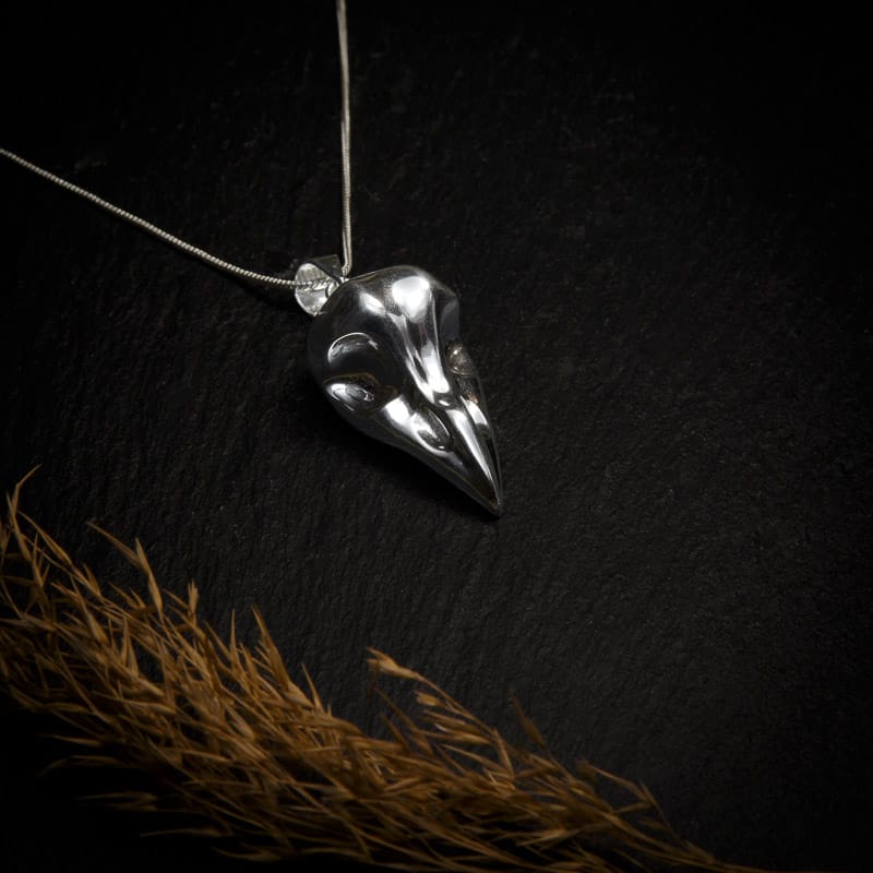 BIRDSKULL Silver Plated Pendant Necklace