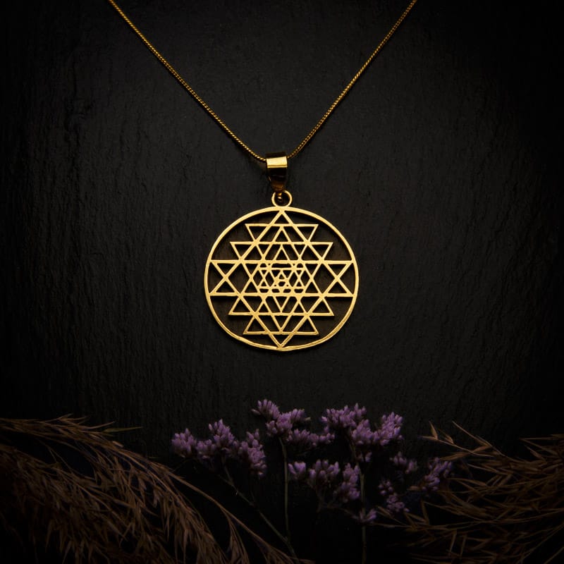 SRI YANTRA Brass Pendant Necklace