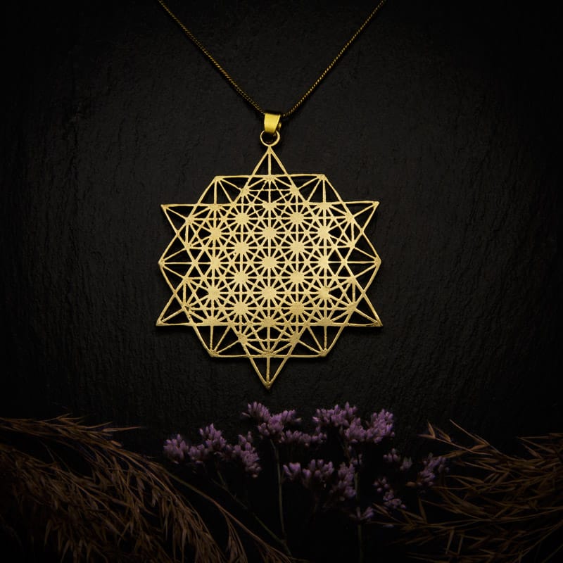 TETRAHEDRON Brass Pendant Necklace