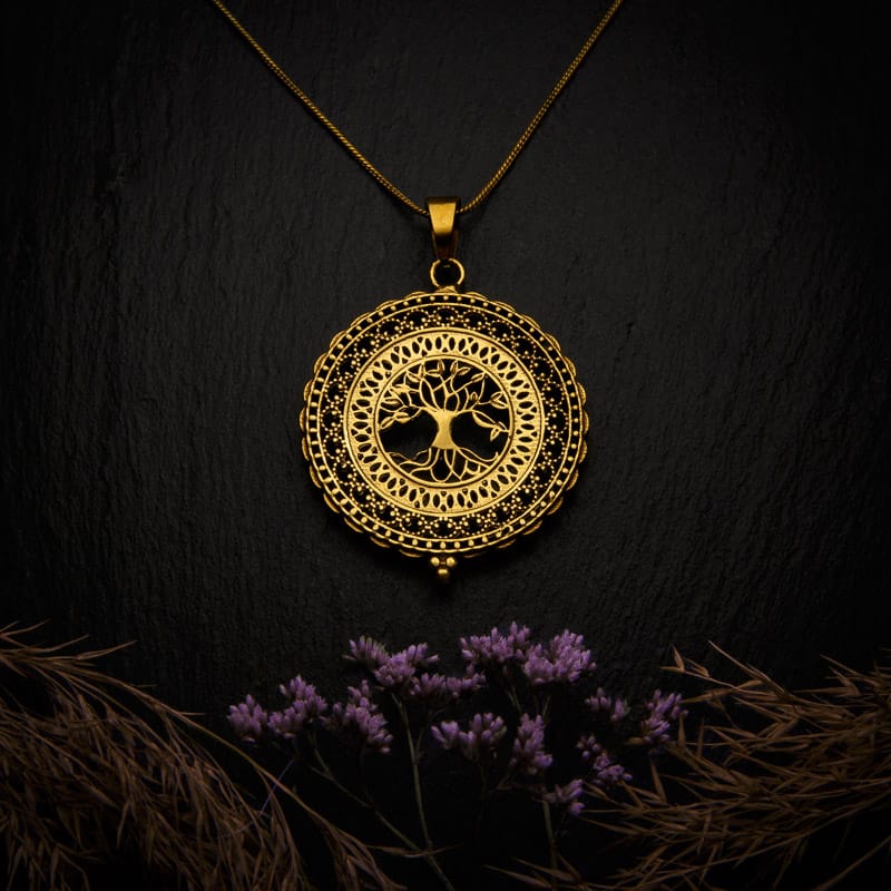 TREE OF LIFE Brass Pendant Necklace