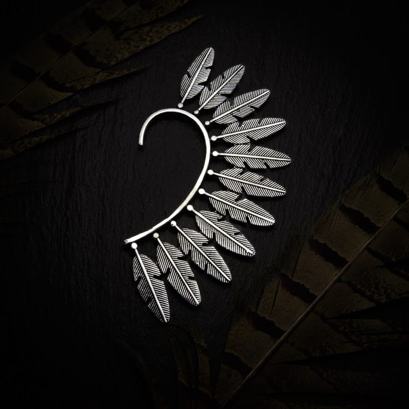 FEATHER Silver Plated Earcuff