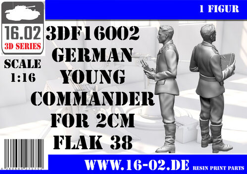 Custom scale 3DF16002 German Young Commander For 2cm Flak 38