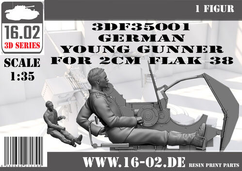 Custom scale 3DF35001 German Young Gunner For 2cm Flak 38