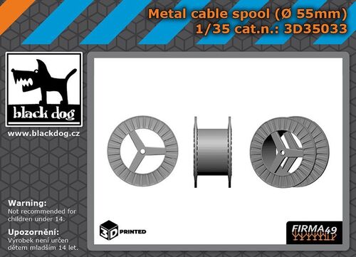 Black Dog 3D35033 Metal cable spool
