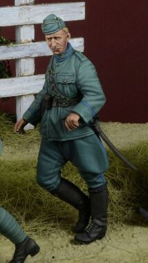 D-DAY miniature studio 35260 Dutch NCO Walking, Holland 1940 (Including 3D Printed Klewang Sabre)