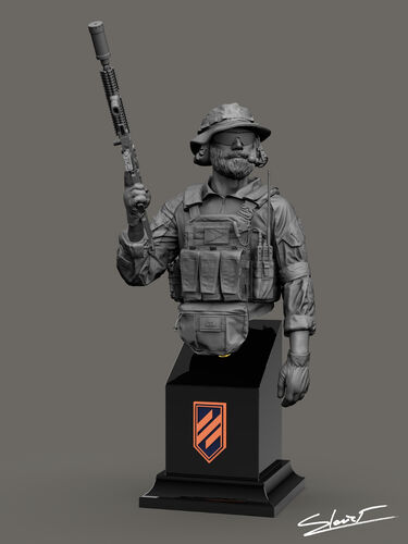 BlackSnake Model UKR1-10-02 Modern Ukrainian Soldier - Bust 2