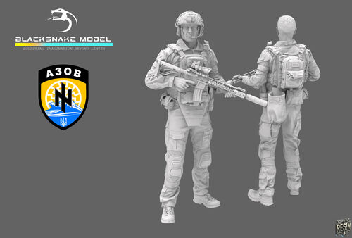 BlackSnake Model UKR1-16-01 Ukrainian Soldier of Azov Regiment - Soldier 1 (1 figure)