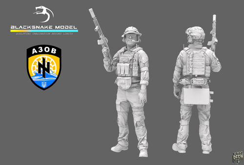 BlackSnake Model UKR1-16-02 Ukrainian Soldier of Azov Regiment - Soldier 2 (1 figure)