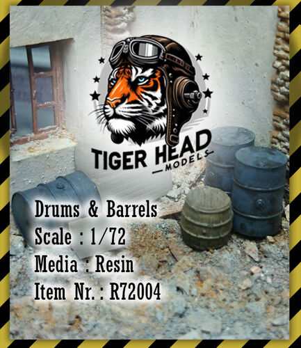 TigerHead Decals R72004 Drums & Barrels - Includes 4 each of 3 different types / Total 12 pieces