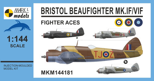 Mark I Models 144181 Bristol Beaufighter Mk.IF / Mk.VIF - "Aces" re-box (new decals / 4 x RAF)