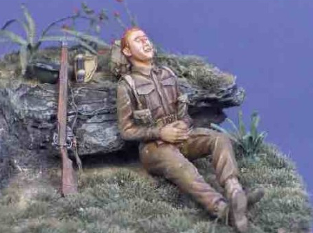 Resicast 355628 British WWII Soldier Sleeping - Hands Crossed