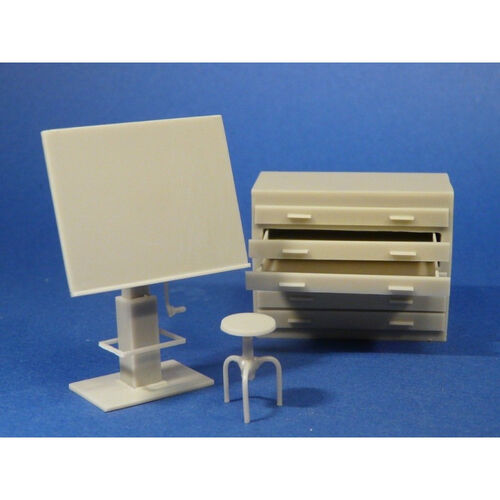 Resicast 352409 Drawing Table & Cupboard