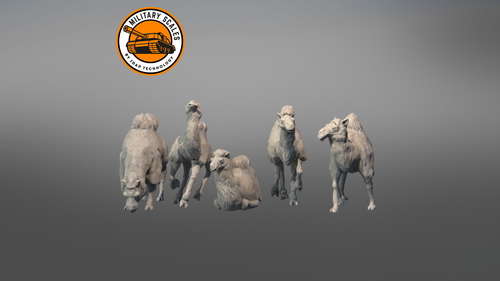 IDAP Technology PMI0365D Bactrian Camels Set Of 5pcs (Casted Figures)