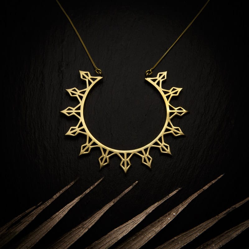HELIA Brass Pendant Necklace