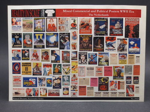 Reality in Scale 35028 Mixed Commercial & Political Posters WWII Era - The Netherlands