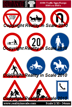 Reality in Scale 35106 European Traffic Signs (1930's - 1950's)