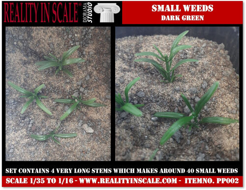 Reality in Scale PP002 Small Weeds Dark Green - High Quality Plastic Plants