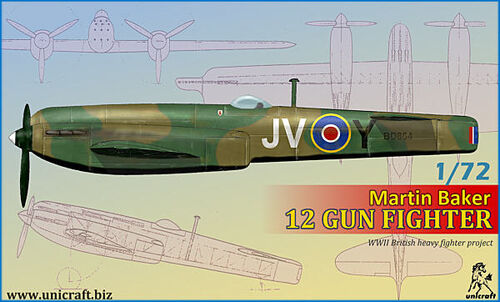 Unicraft 72105 Martin-Baker 12 Gun Fighter - British WWII Heavy Fighter project (Unicraft kits do not include decals)