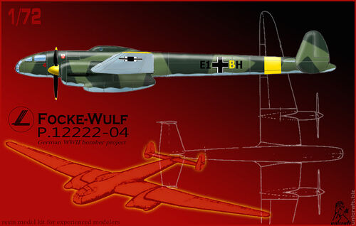 Unicraft 72125 Focke-Wulf FW P.12222-04 - German WWII Bomber Project (Unicraft kits do not include decals)