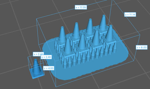 EMP3D 99161033 Stożki / pachołki drogowe niskie 50 cm (8 sztuk - 4 mm)